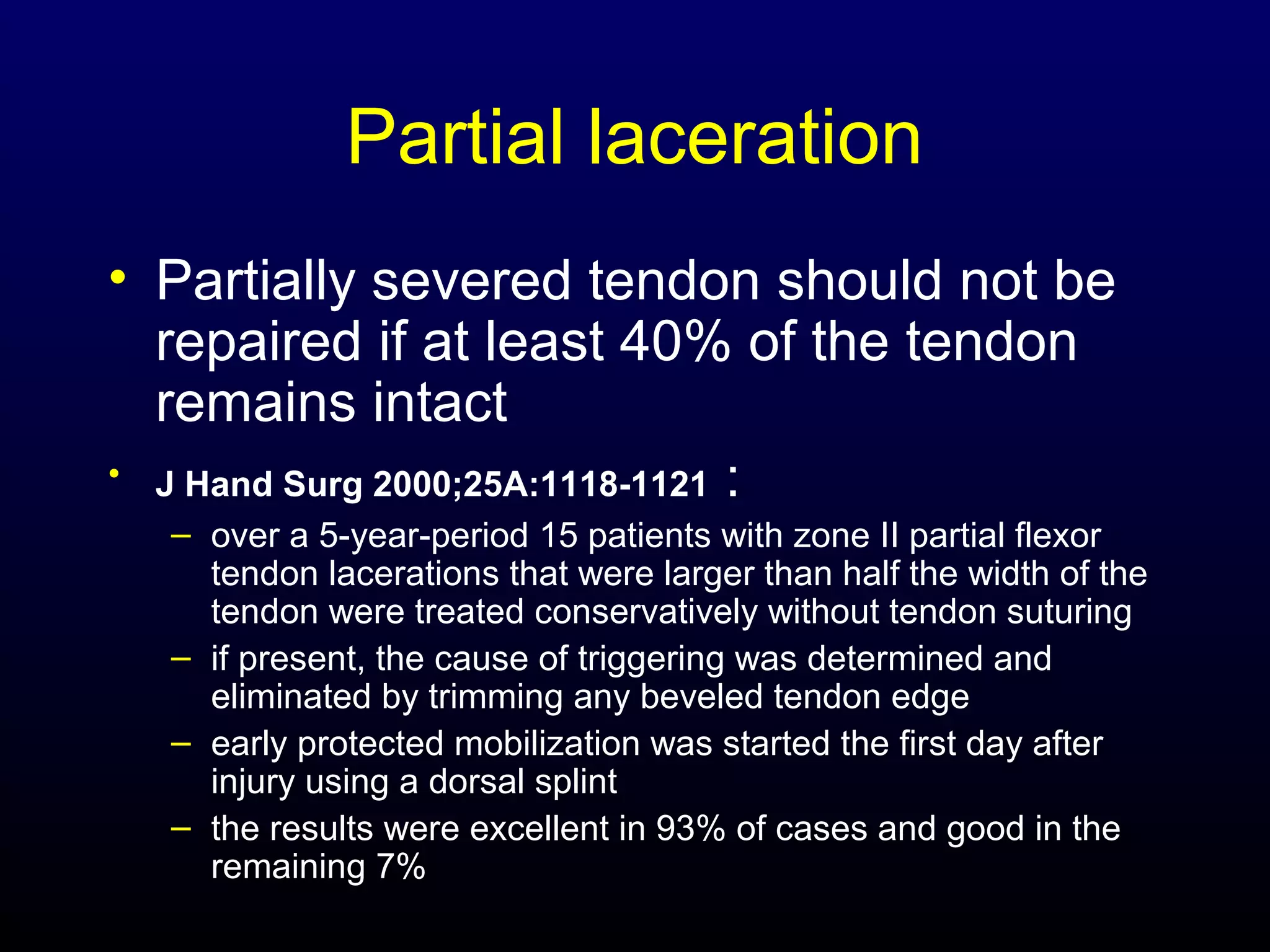 Flexor tendon injuries | PPT