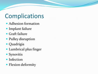 Flexor tendon injuries_UTSAV | PPT
