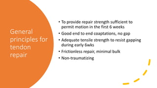 Flexor tendon injuries | PPTX