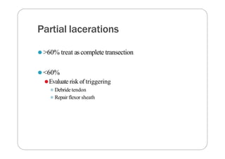 Flexor tendon injuries- basics for orthopedics residents | PPT