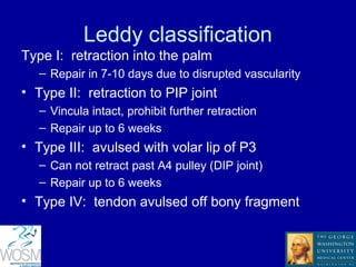 Flexor tendon injuries of the hand | PPT