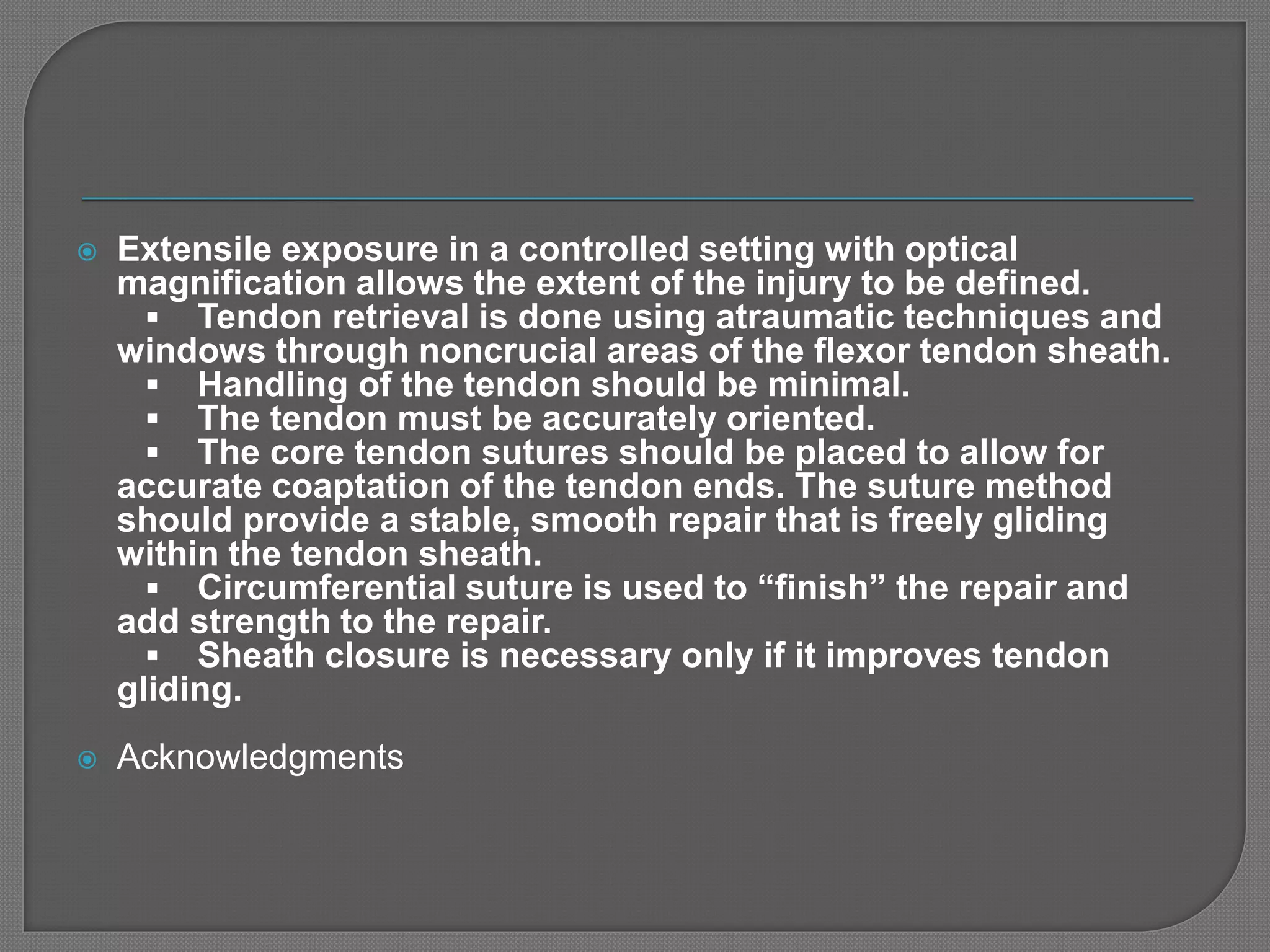 Flexor tendon injury | PPTX
