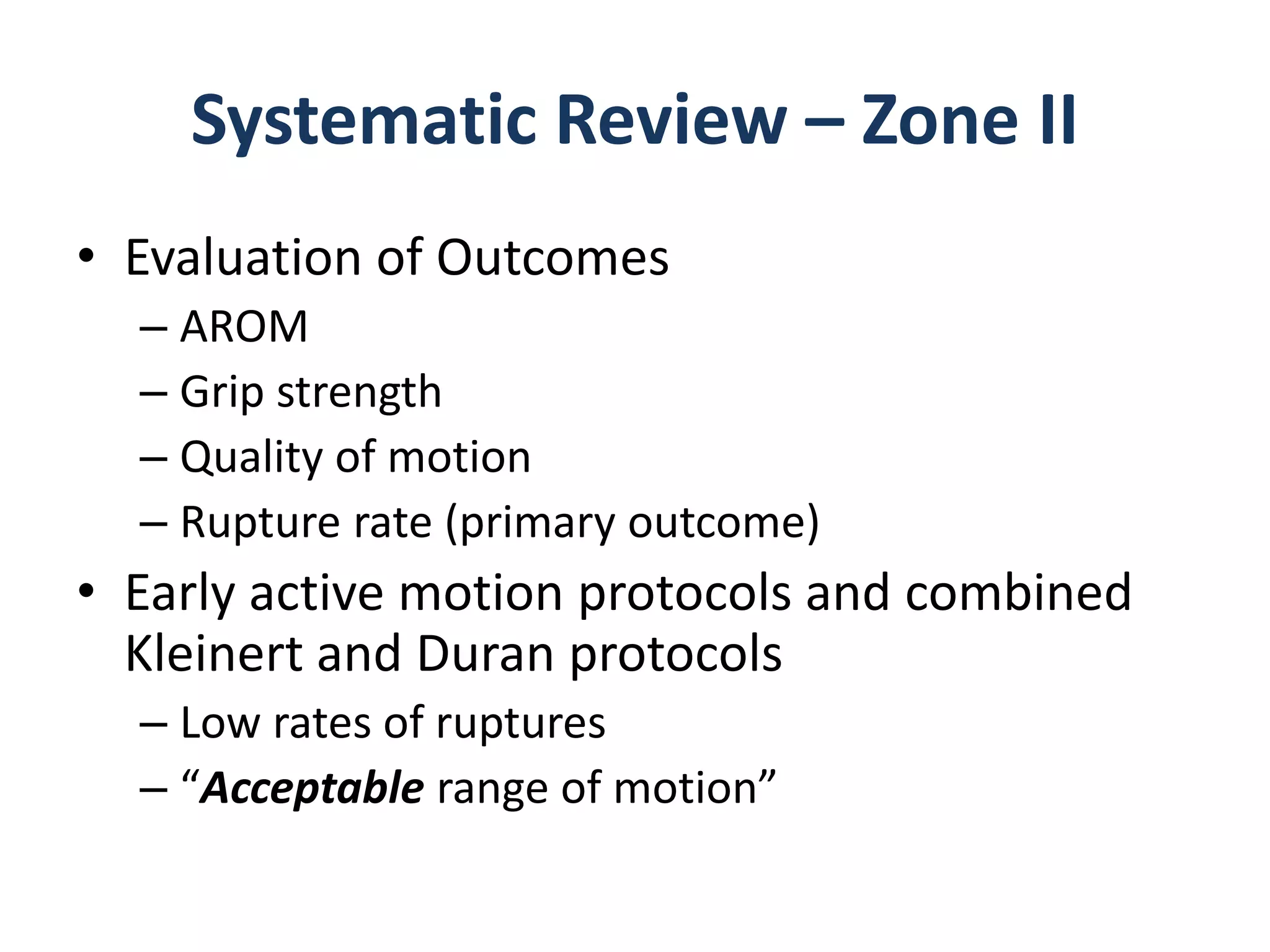 Flexor tendon rehabilitation zone II | PPTX