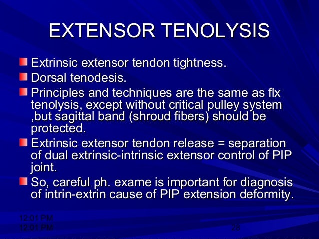Flexor tenolysis