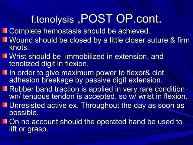 Flexor tenolysis by Dr Ga | PPT