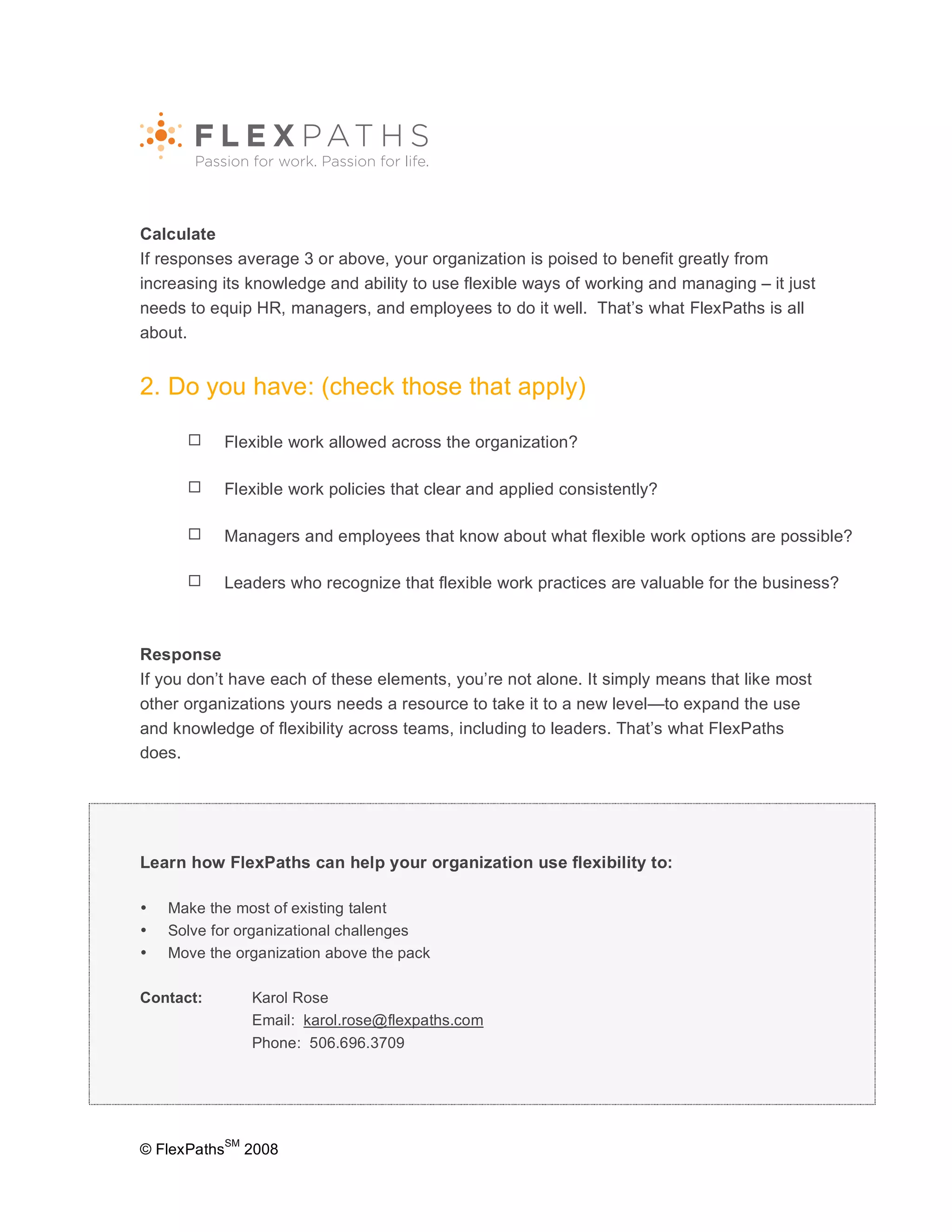 Flexible Work Readiness Assessment | PDF