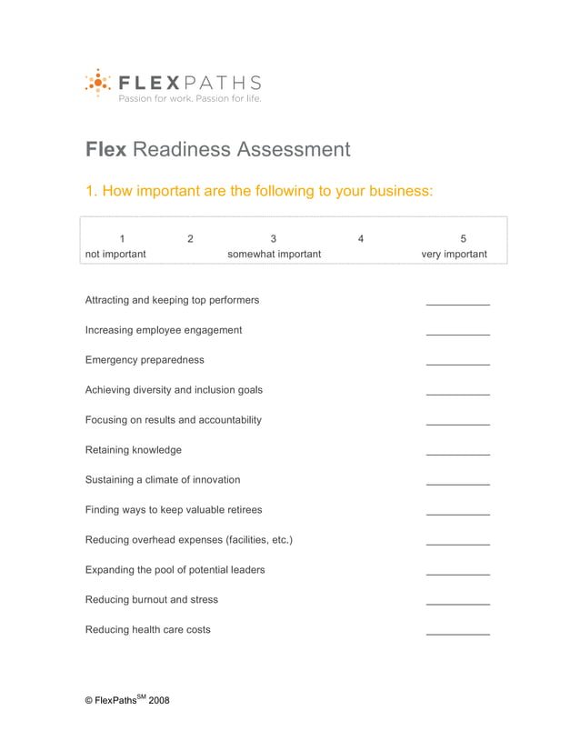 Flexible Work Readiness Assessment | PDF