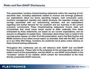 Flextronics International Ltd. earning presentation | PDF