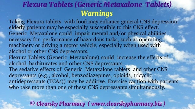 Flexura Tablets (Generic Metaxalone Tablets) | PDF