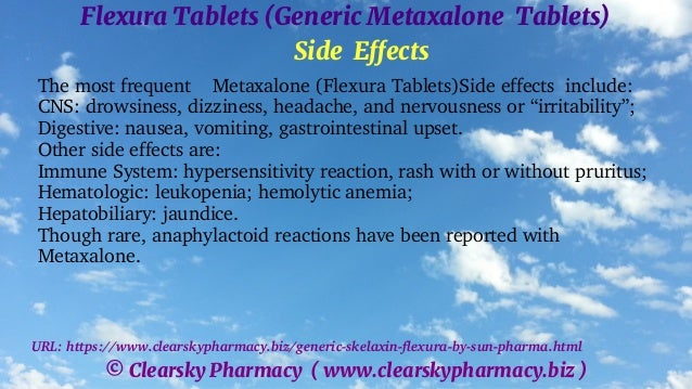 Flexura Tablets (Generic Metaxalone Tablets) | PDF