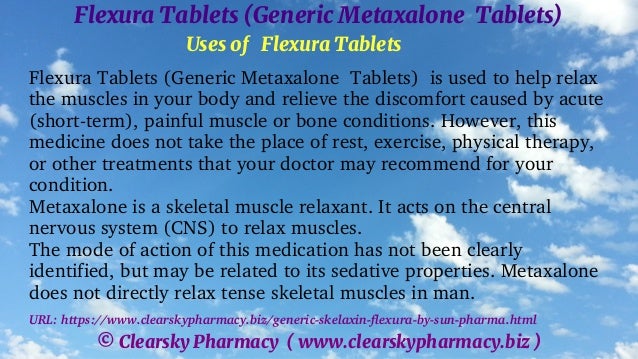 Flexura Tablets (Generic Metaxalone Tablets) | PDF