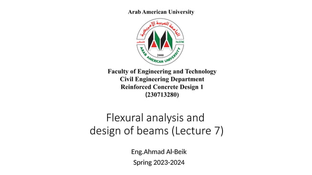 Flexural analysis and design lecture 7.pptx