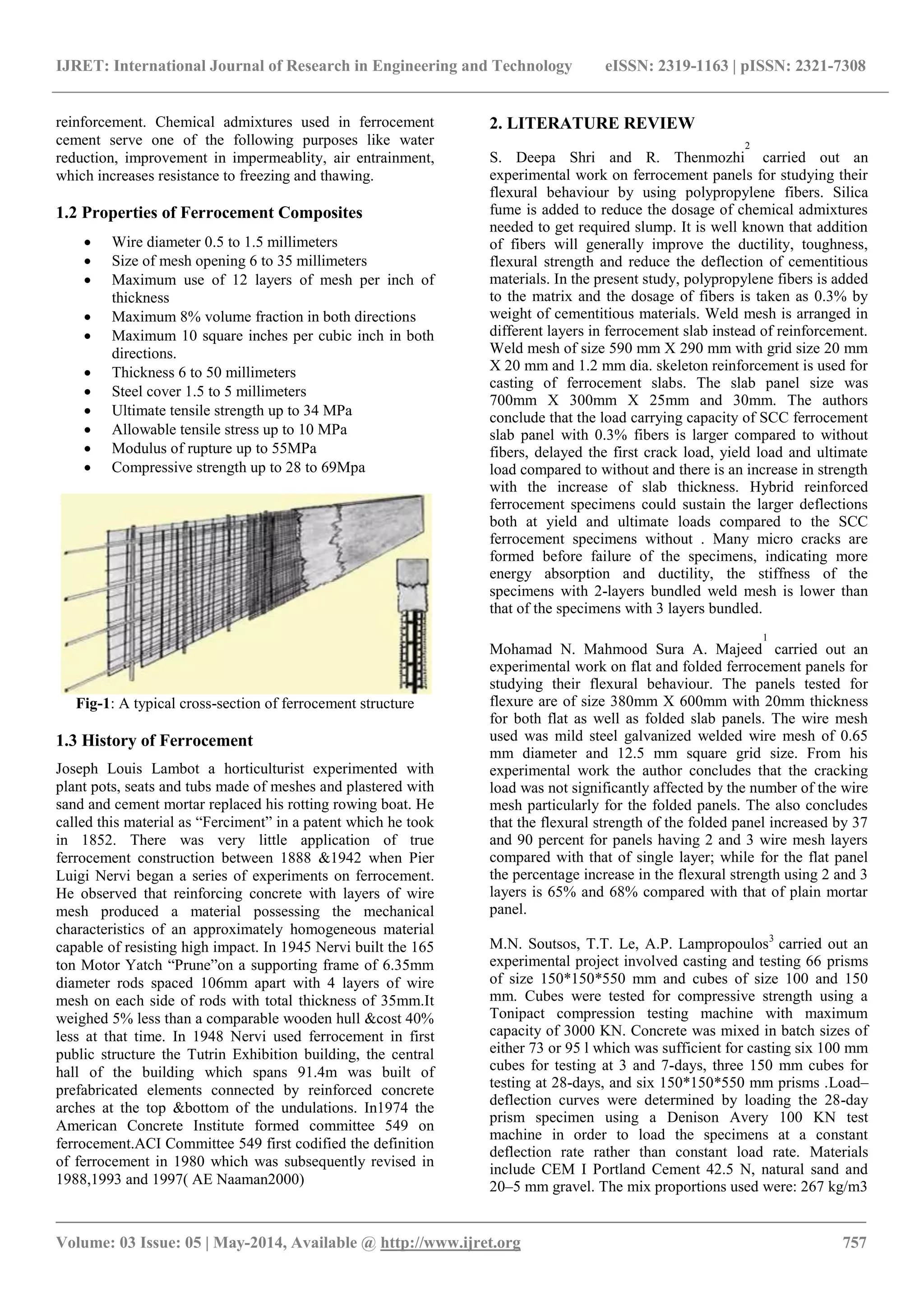 Flexural behaviour of ferrocement slab panels using | PDF | Chemistry ...