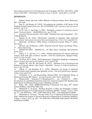 Flexural safety cost of optimized reinforced concrete beams | PDF