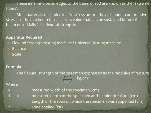 Flexural strength in concrete test | PPTX | Needlework | Arts and Crafts