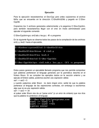 Procedimiento Para Utilizar Flex Y Bison | DOCX