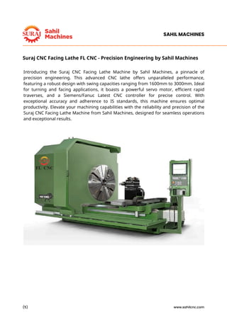 Precision Redefined: Suraj CNC FL Series & Conventional Facing Lathes ...
