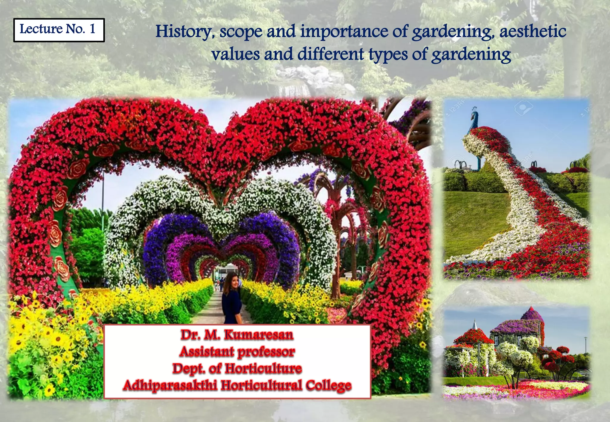 history, scope and importance of gardening, aesthetic values and ...