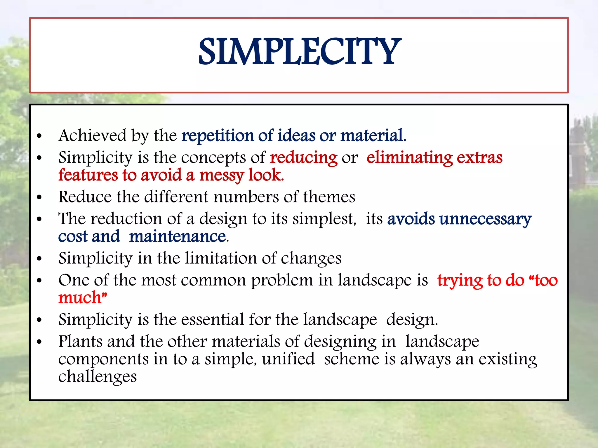 Definition of landscaping, basic principles and components | PDF