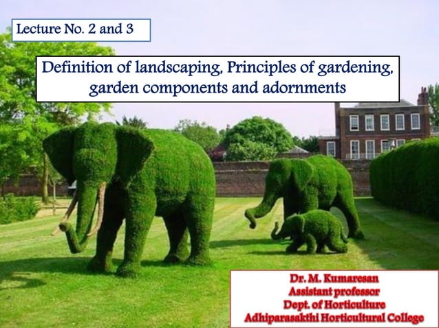 Definition of landscaping, basic principles and components | PDF