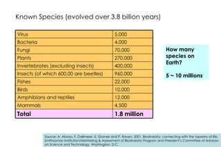 Estimating Extinction Rates: Habitat loss, species-area curves, and the ...