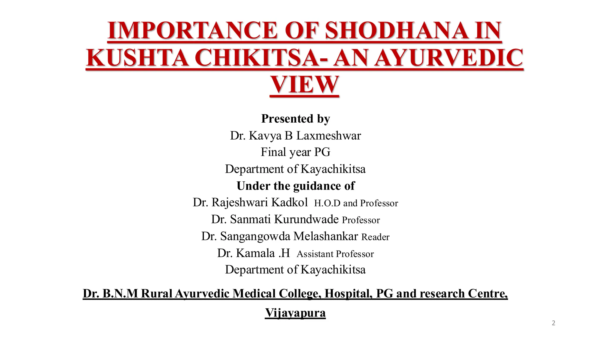 Importance of Shodana in Kushta chikitsa-An ayurvedic view | PDF