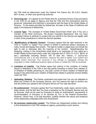 Flickr Terms of Service (TOS) Amendment | PDF