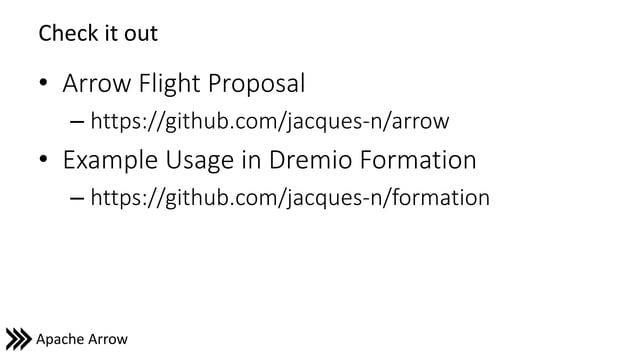 Apache Arrow Flight Overview | PPTX