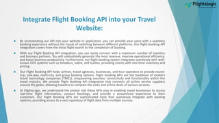 Flight Booking API Integration, Flight Booking API | PPT