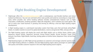 Flight Booking Engine Development | Flight Booking Engine | PPTX
