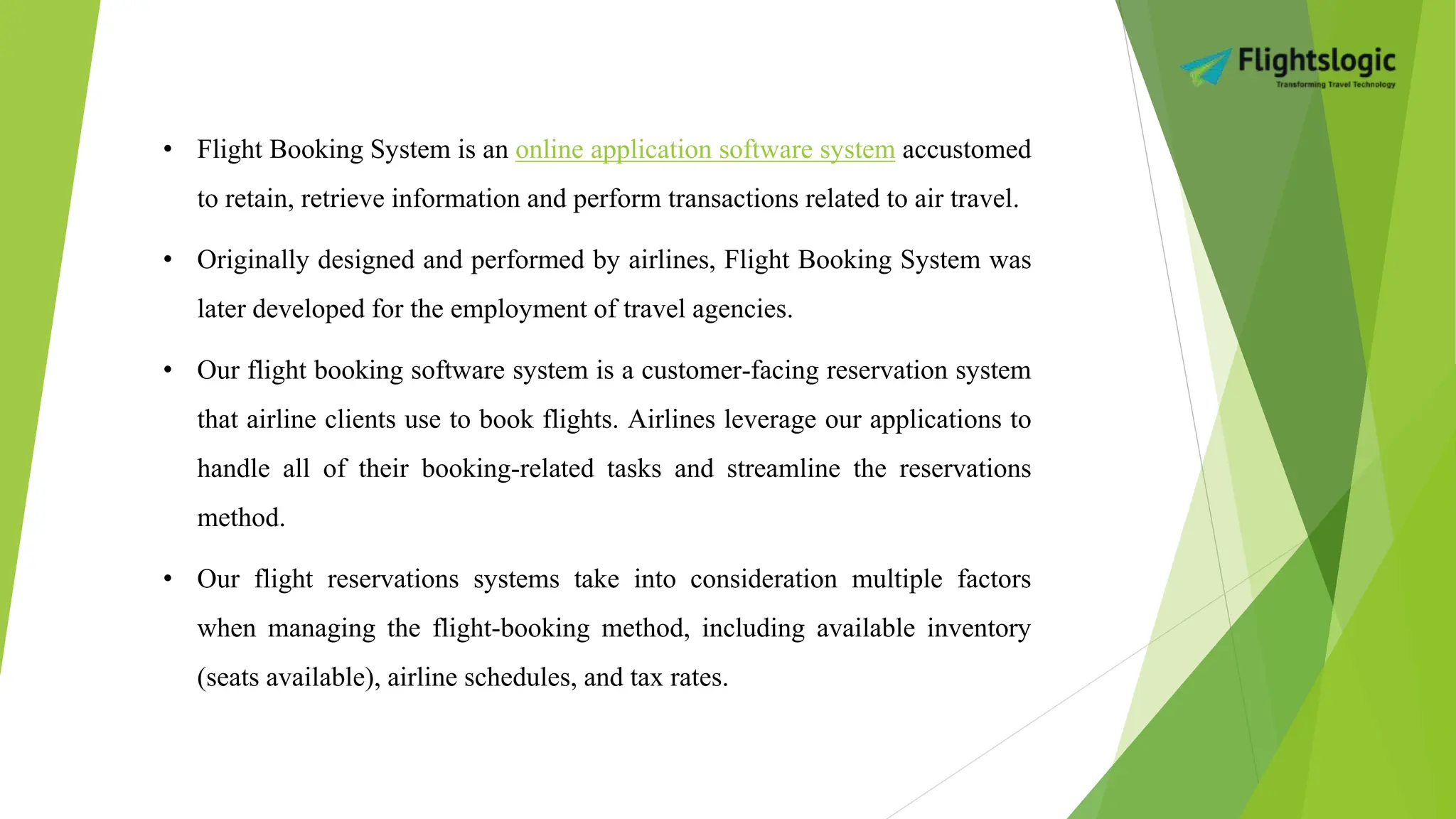 Flight Booking Software | PPTX