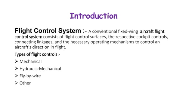 Flight control system | PPTX | Air Travel | Travel Type