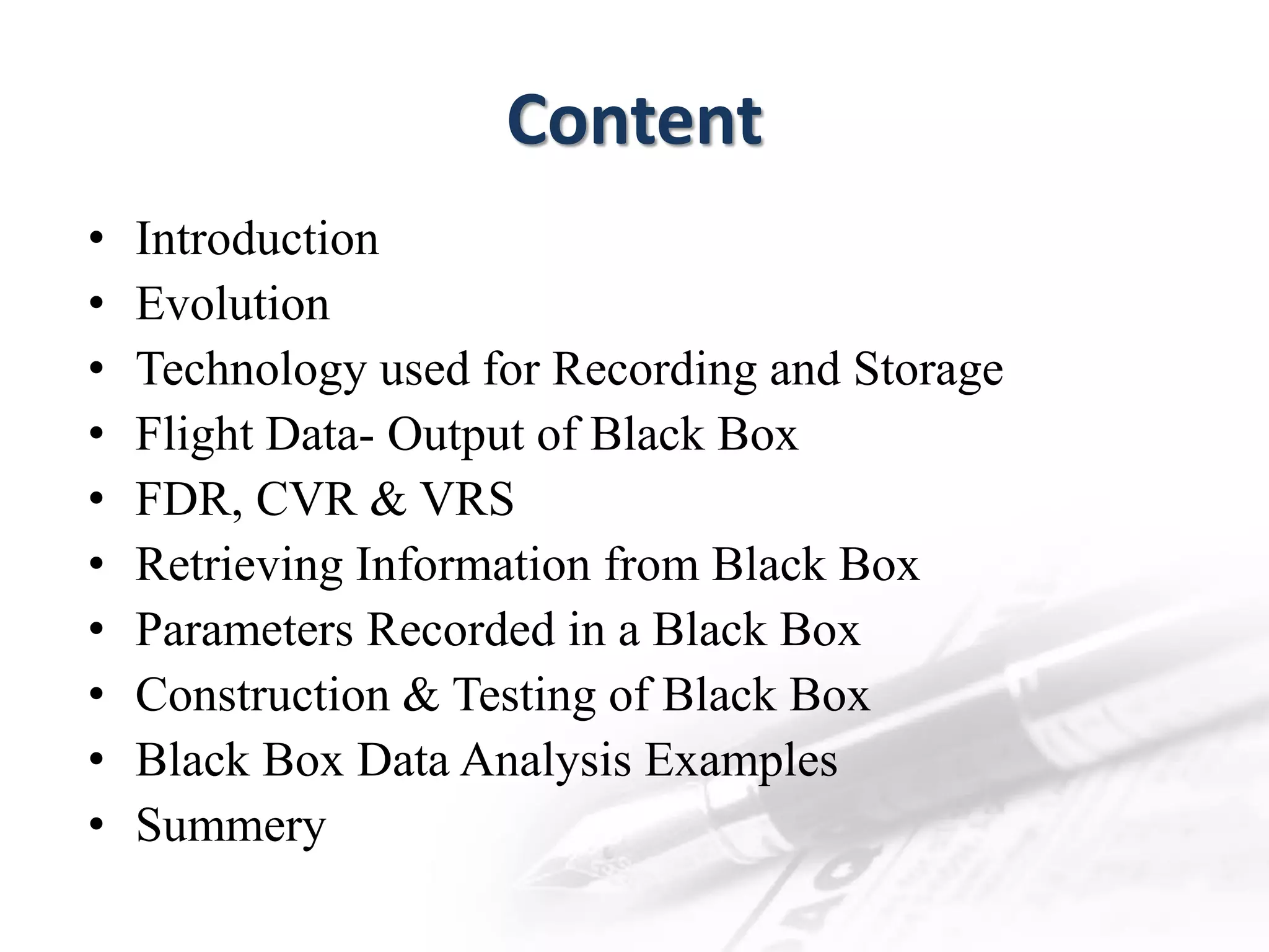Flight data analysis & black box | PDF