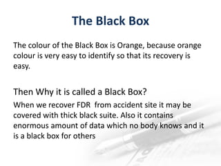Flight data analysis & black box | PDF