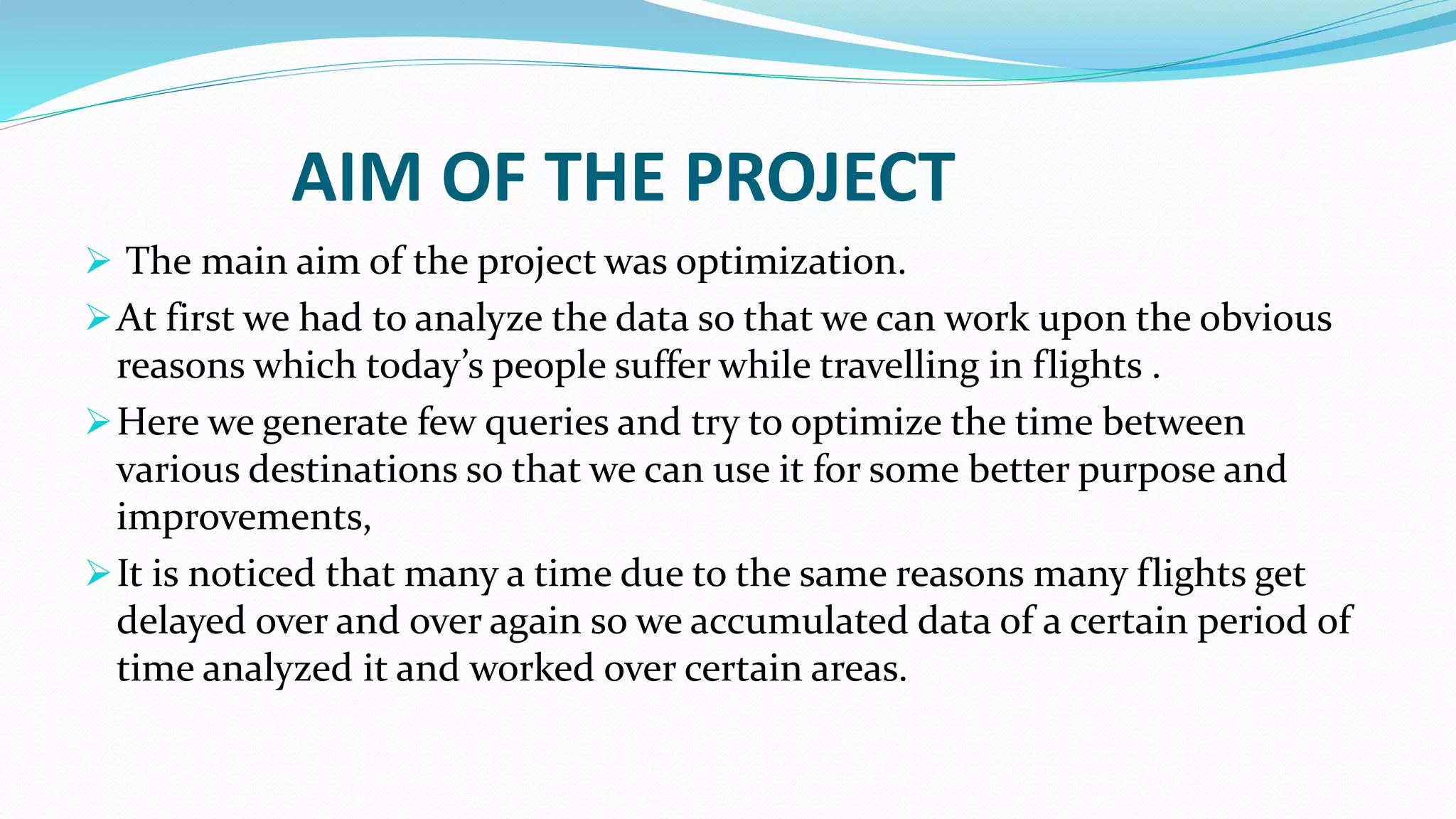 Flight data analysis using apache pig--------------Final Year Project | PPTX