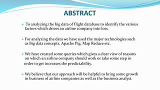 Flight data analysis using apache pig--------------Final Year Project | PPT