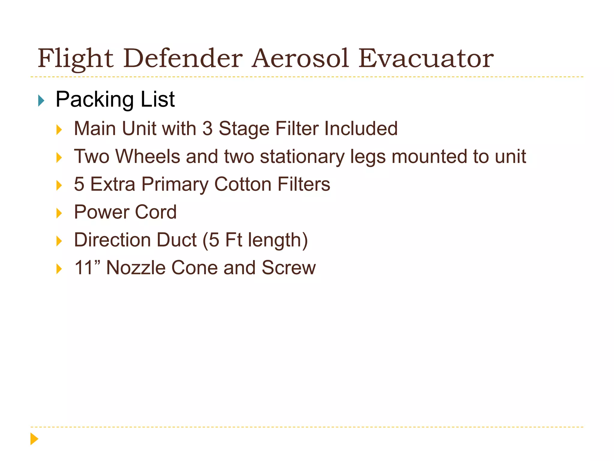Flight Defender Aerosol Evacuator - Chairside Suction | PPTX