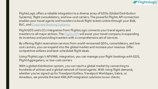 Flight GDS and LCCs | Amadeus Flight API | PPTX