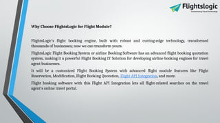 Flight Module | Airline Booking System Design | PPTX