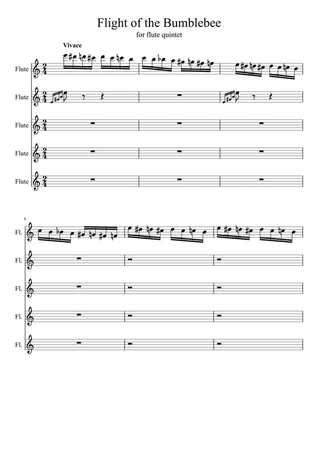 Flight of the bumblebee for 4 flutes. | PDF