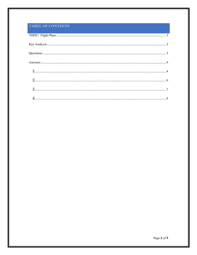 Case-Study: Flight plan | DOCX
