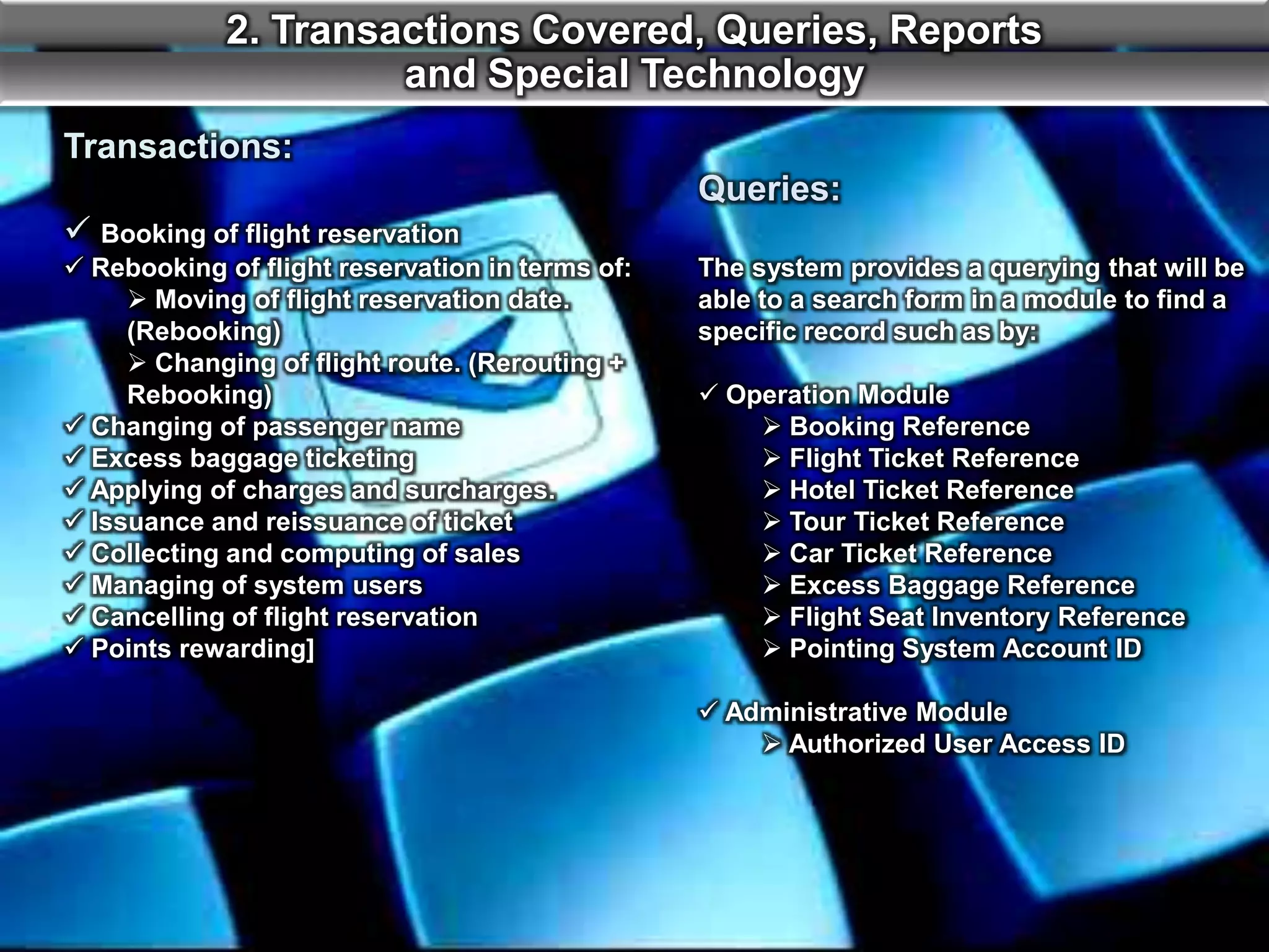 Flight reservation and ticketing system Final PPT | PPSX