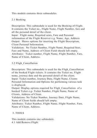 Flight Reservation SystemThe flight reservation system” proje.docx