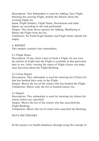 Flight Reservation SystemThe flight reservation system” proje.docx