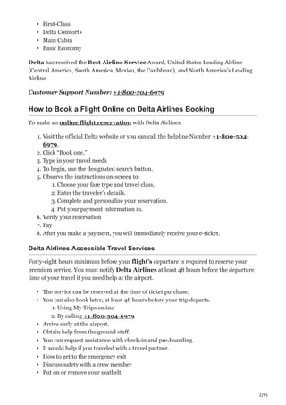 Delta Airlines Booking Process | PDF