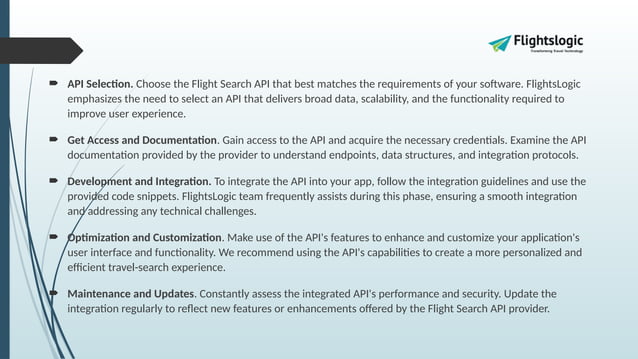 Flight Search API Integration | Flight Data API | PPT