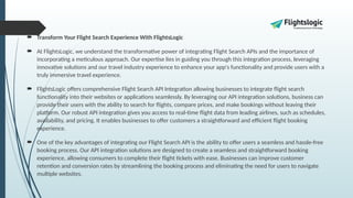 Flight Search API Integration | Flight Data API | PPTX