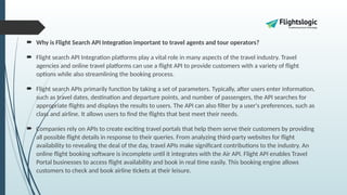 Flight Search API Integration | Flight Data API | PPTX