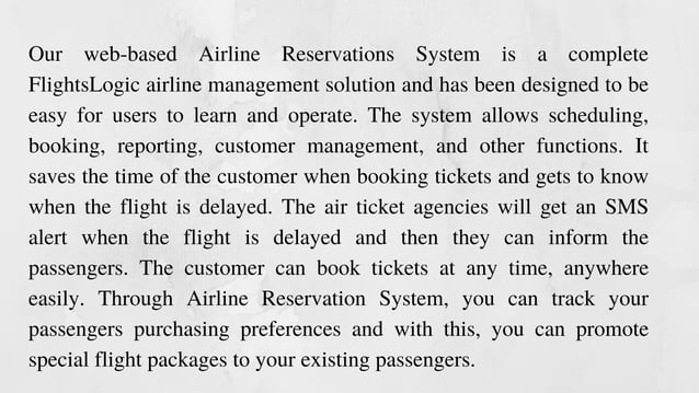 Flightslogic Airline Reservation System | PDF