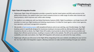 Flight Ticket API | Flight Booking API Integration | PPTX | Web Development | Internet